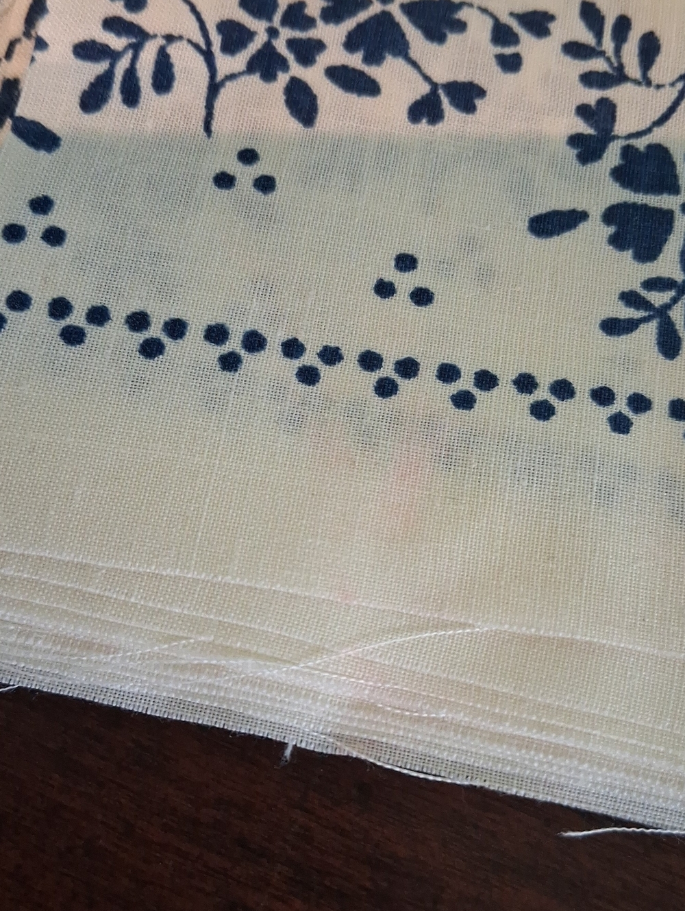 Office | Blue Floral Border Fabric Panel For Home Crafts Quilting ...